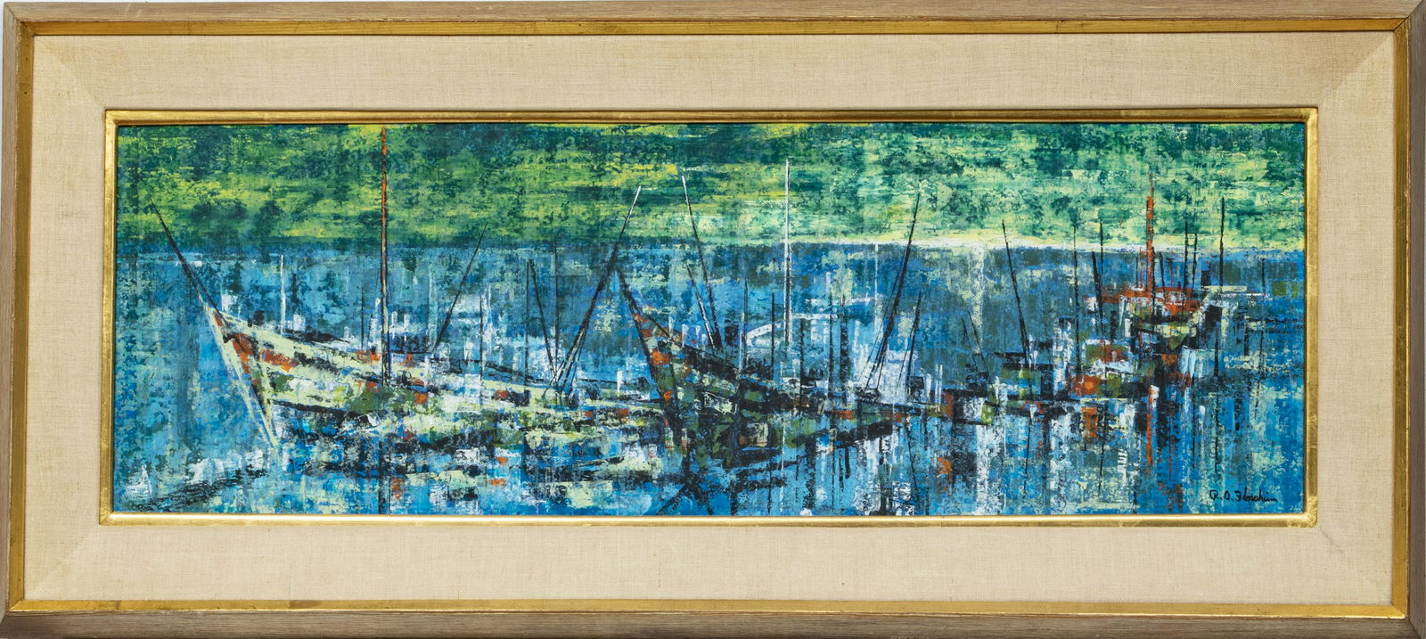 buy sale ARTIST RICHARD MANN ABSTRACT OIL PAINTING ON CANVAS. 18 X 22