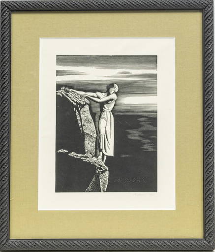 ROCKWELL KENT WOODCUT ON WOVE PAPER, GIRL ON CLIFF - Oct 08, 2021 ...