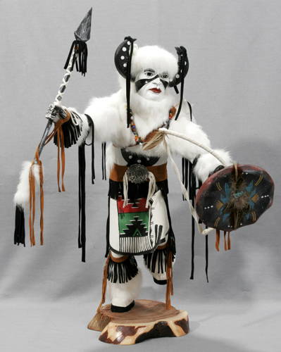 K.yazzie, Kachina Doll, Leather, Rabbit Fur