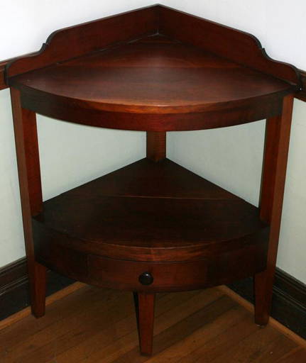 American Antique Mahogany Corner Table, C1900,