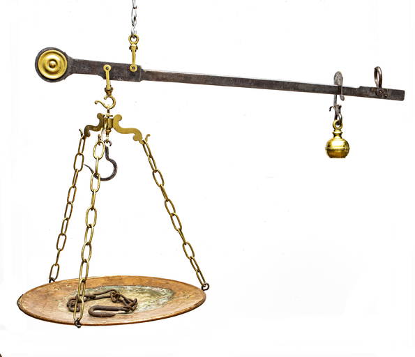 ITALIAN BRASS AND IRON BALANCING SCALE - Nov 11, 2021 | DuMouchelles in MI