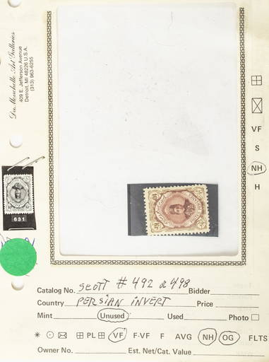PERSIAN INVERTED RED CENTER & BROWN BORDER STAMP - Nov 12, 2021 ...