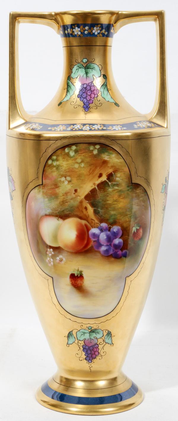 111013: PICKARD CHINA CO. HAND PAINTED PORCELAIN VASE,