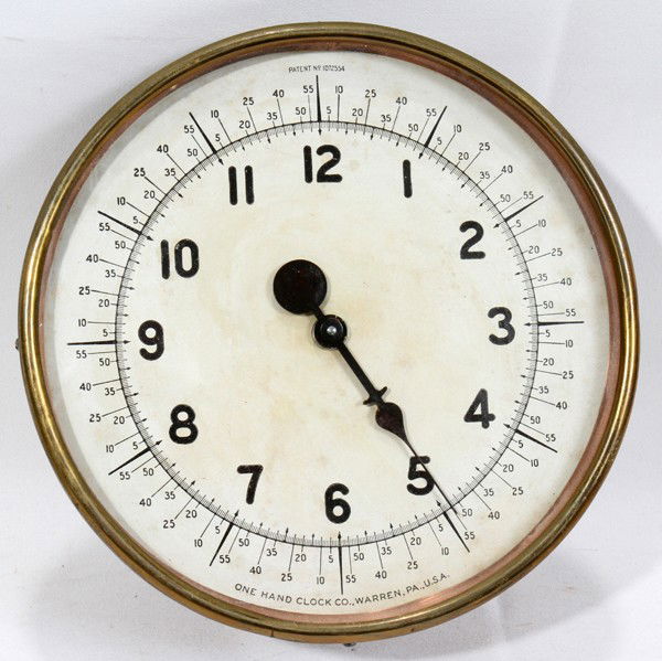 120547: ONE-HAND CLOCK CO. BRASS CLOCK, DIA 7"
