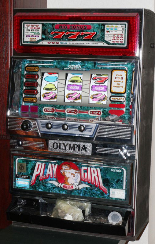 021322: OLYMPIA SLOT MACHINE, 'PLAY GIRL', W 19", H 32"