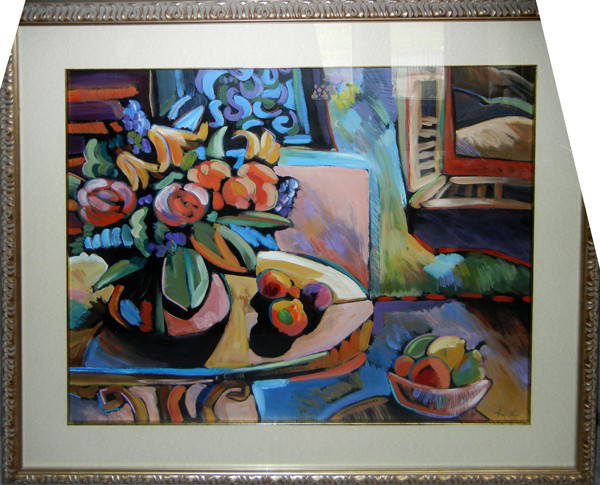 Kase, Modern Oil Painting 31" X 25", Floral And