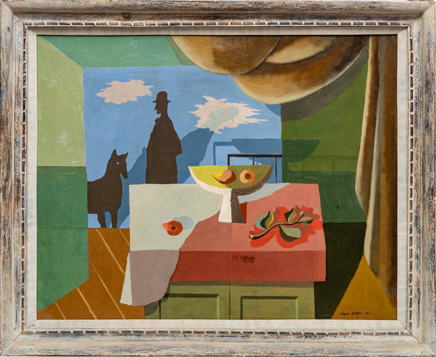 EDGAR YAEGER (AMERICAN 1904-1997) OIL ON CANVAS, 1943, H 23.5", W 27.5 ...