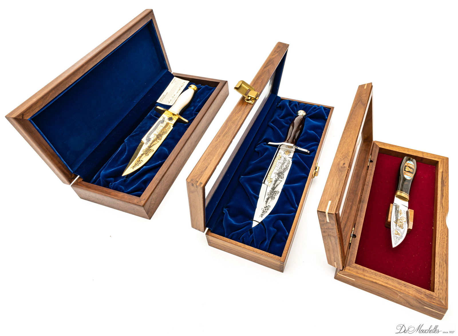 HARLEY DAVIDSON COMMEMORATIVE KNIVES, THREE PIECES, BLACK HILLS AND V ...