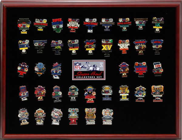 040355: NFL SUPER BOWL COLLECTORS PIN SET, H 14", L 18"