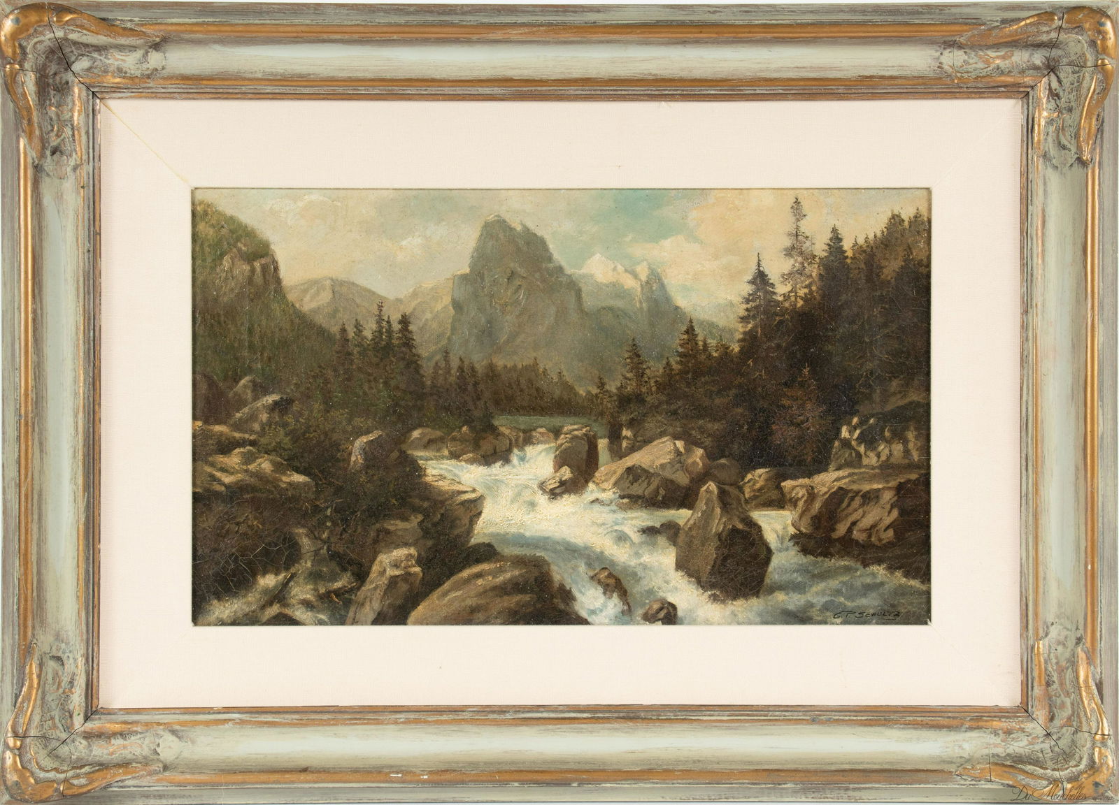 GEORGE F. SCHULTZ (AMERICAN, 1869-1934) OIL ON CANVAS, H 12" W 20 ...