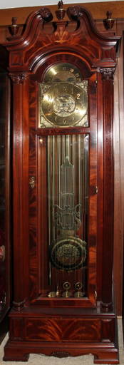 Charles R. Sligh Mahogany Grandfather Clock,