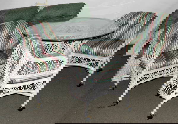 Henry Link Wicker Love Seats, Tables & Chairs