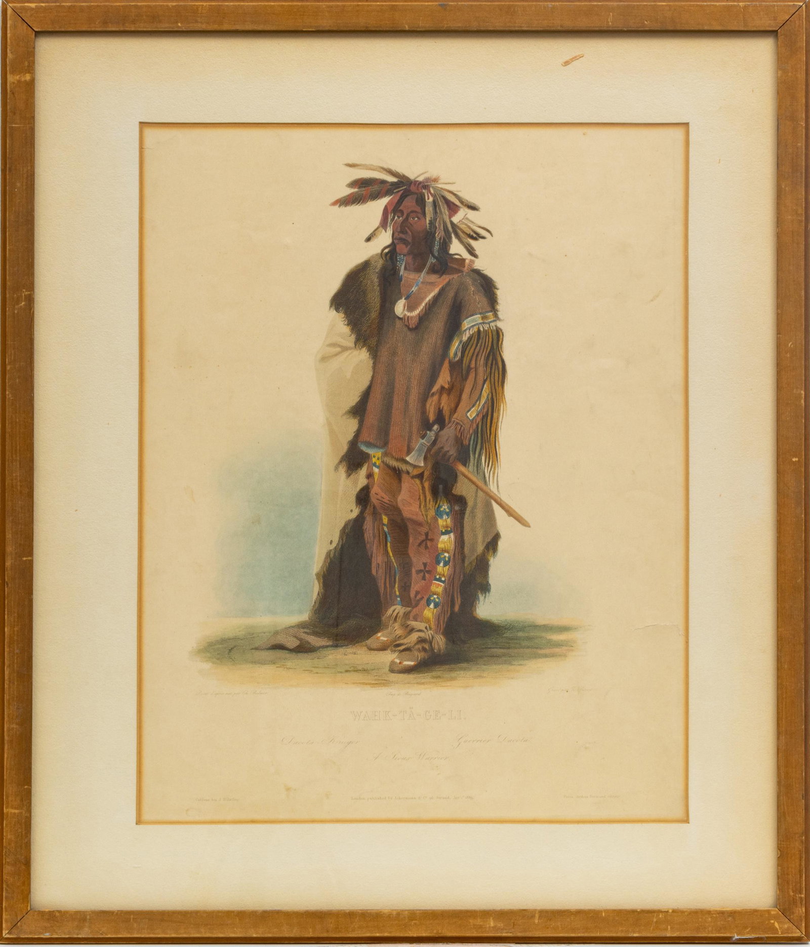 Karl Bodmer 1809 93, Hand Colored Lithograph H 18 3/4 ' W 14 1/4 ' Wahk ...