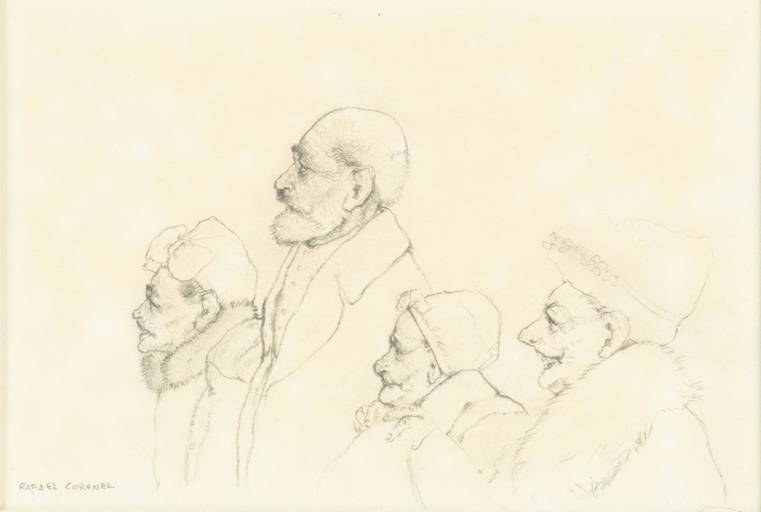 RAFAEL CORONEL (MEXICAN, 1932-2019) GRAPHITE DRAWING ON SKETCH PAPER, H ...