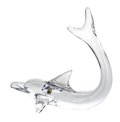 DAUM, FRENCH CRYSTAL DOLPHIN SCULPTURE, H 10" W 5" L 10" (#061069) on ...