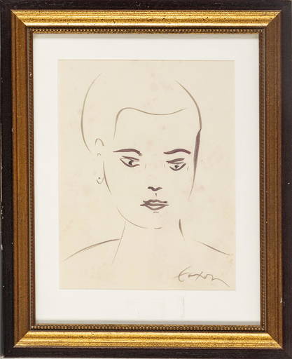 JACK FAXON (AMERICAN, 1936-2020), WATERCOLOR, H 10.5", W 8.5", PORTRAIT ...