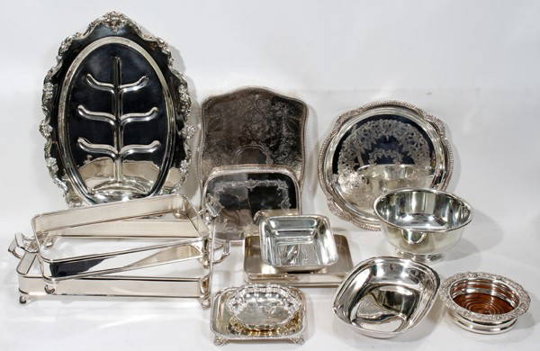 Silver Plate Serving Pieces, Fourteen