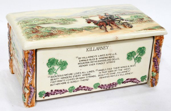 081328: CROWN DEVON 'KILLARNEY' MUSIC/CIGARETTE BOX,