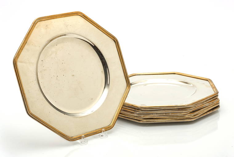 ARNC ALPACA SILVER PLATE SERVICE PLATES, SET OF 10 DIA 11" (#090430) on ...