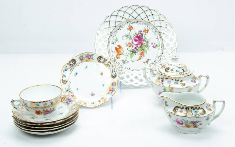 Dresden Design German & English Dinnerware 31 Pcs. Various Patterns