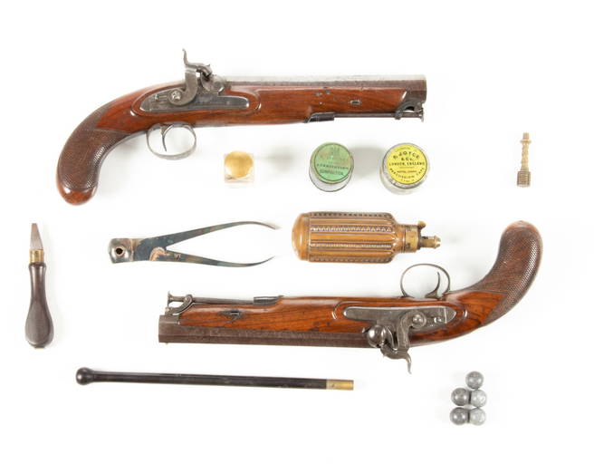 William Bond, London, Cased Percussion Cap Pistols, C. 1830-1850, L 8 ...