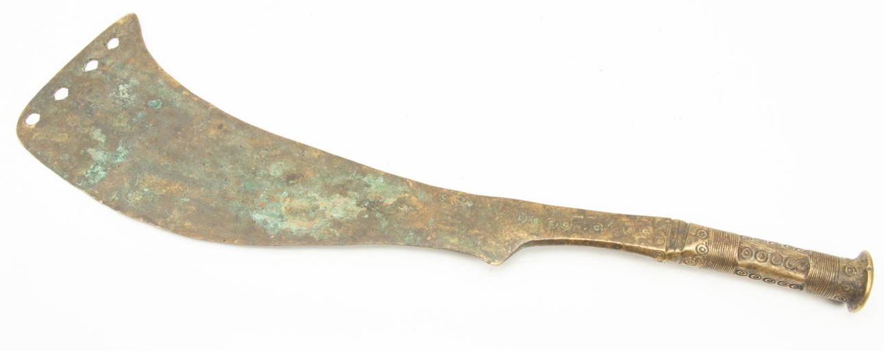 African Ada Ogun, Bronze Machete (Cleaver) 19Th.C. W 4 L 20 (#120223 ...