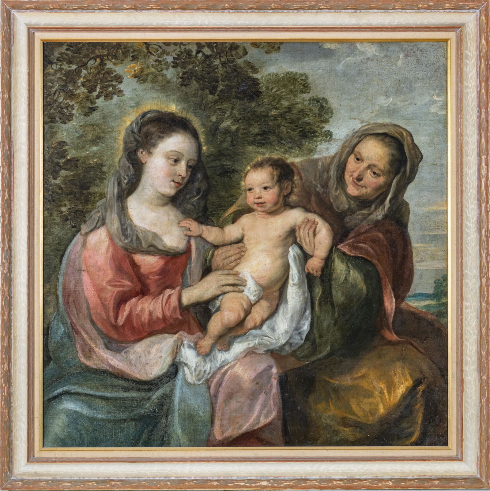 Flemish Baroque Style Oil On Canvas, 19Th C, H 38.25", W 38.25 ...