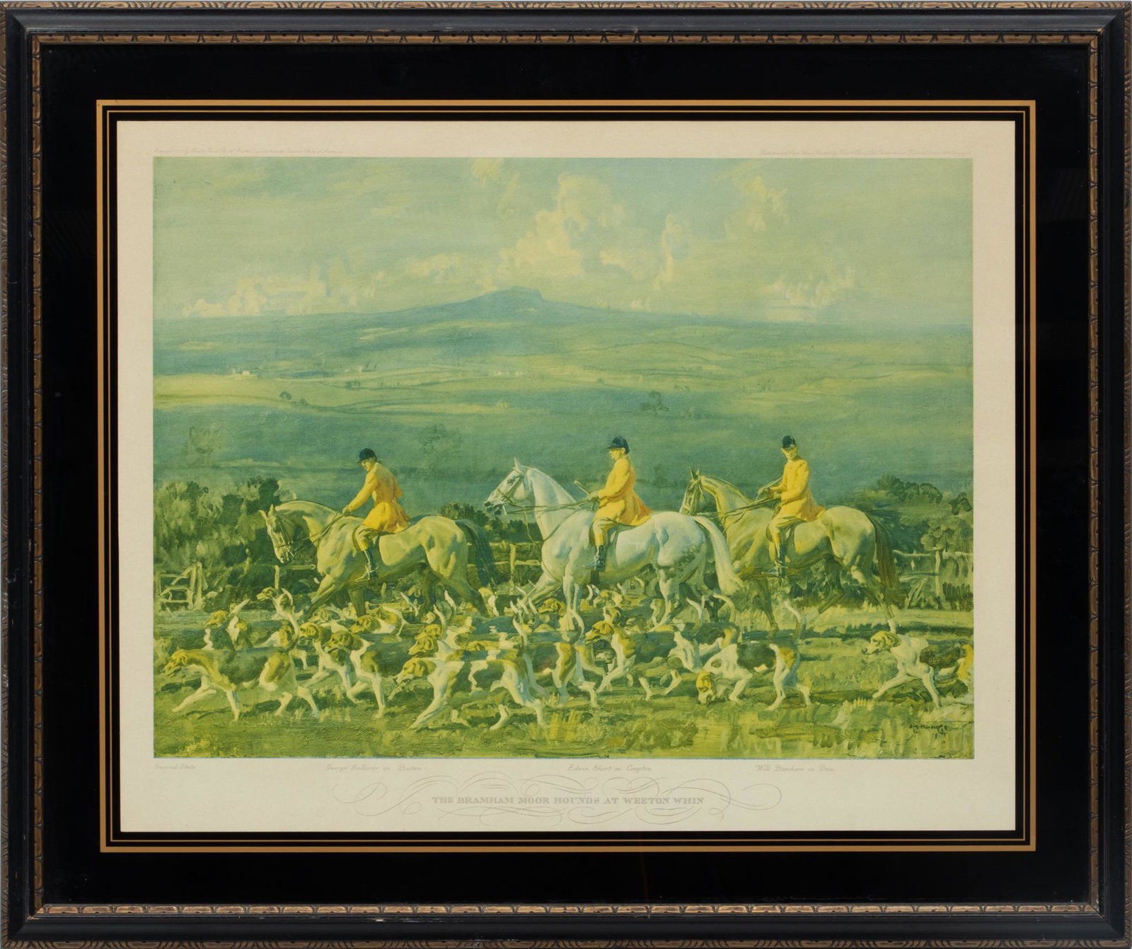 Print, Hunting Scene, H 14", W 20", "The Bramham Moor Hounds At Weeton ...