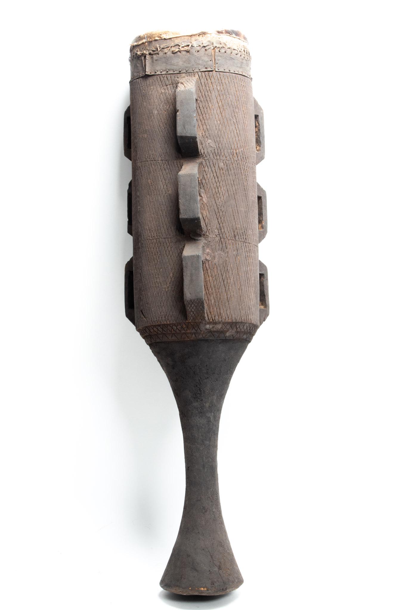 African Congo Carved Wood Drum H 55'' Dia. 14'' - Mar 17, 2023 ...