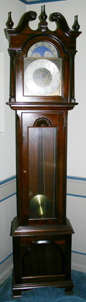 091275: ETHAN ALLEN MAHOGANY GRANDFATHER CLOCK