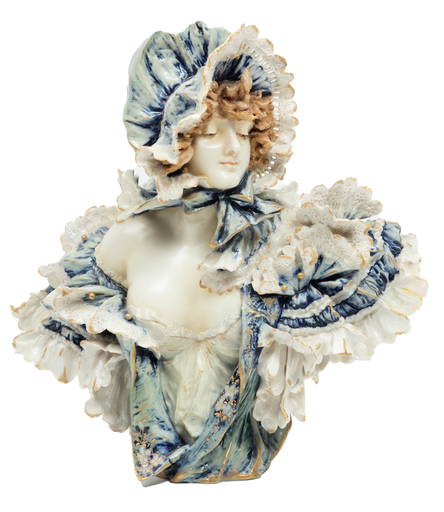 Eduard Stellmacher (german, 1868 1929) Art Nouveau Porcelain Bust, Turn ...