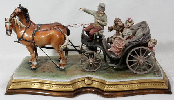 Bruno Merli Painted Bisque Plateau Group