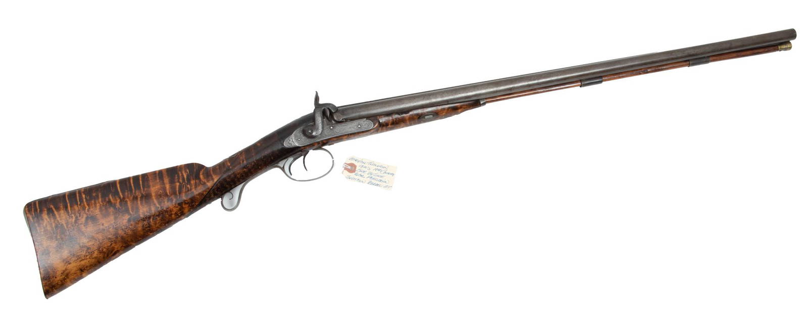 J. Thompson Side By Side Double Barrel Percussion Cap Shotgun, Mid 19th ...