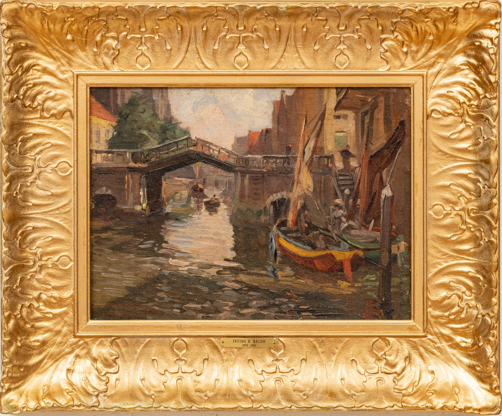 Irving Reuben Bacon (american, 1875-1962) Oil On Canvas Mounted To ...