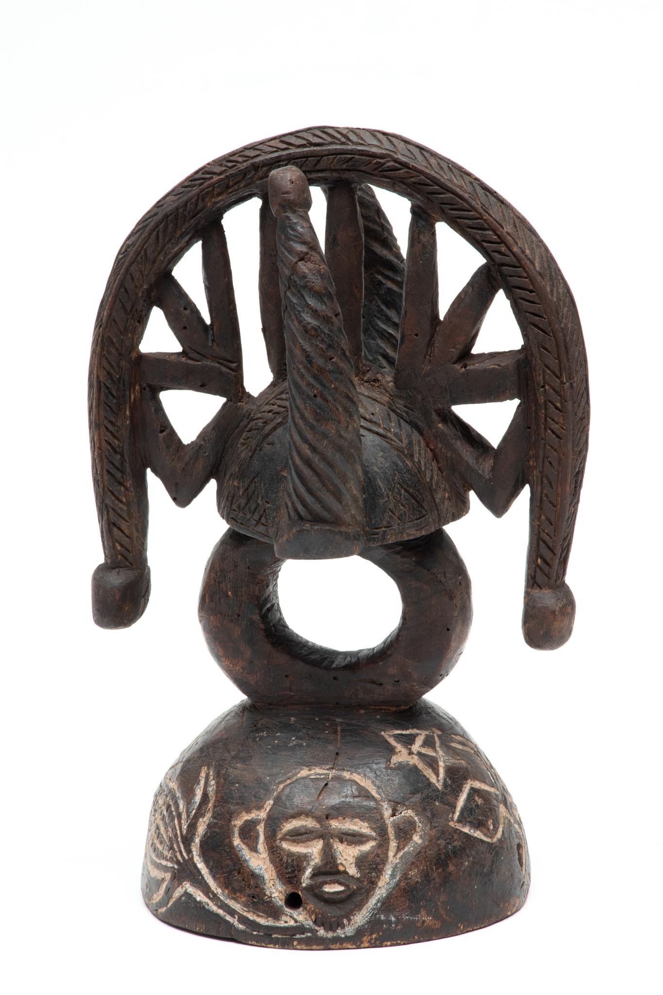 African Ebo Carved Wood Sculpture, Late 20th C., H 10" W 25" Depth 6 ...