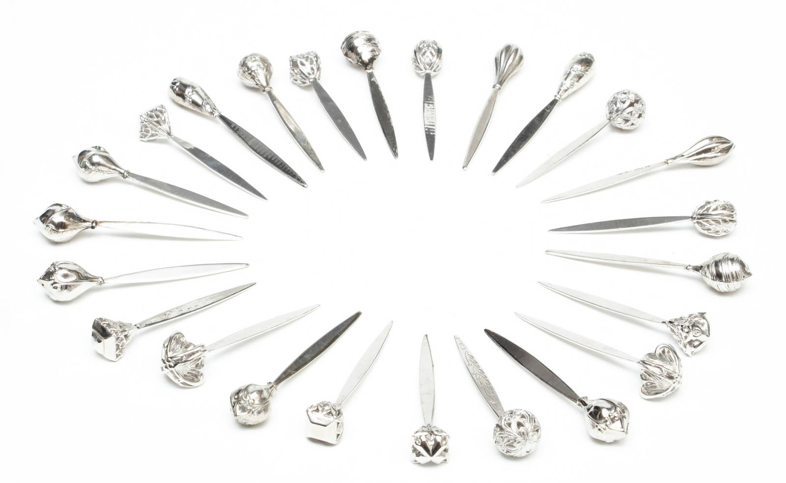 Rhodium Finished Sterling Silver Cocktail Picks, L 2.5" Dia. 0.5" 2.9t ...