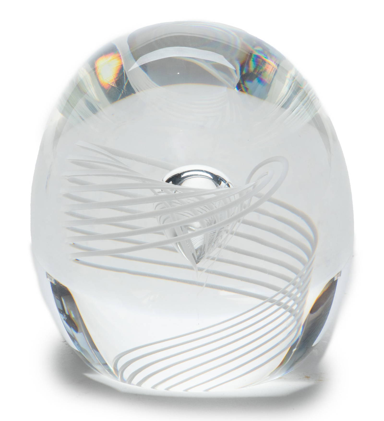 Steuben (american) Swirling Glass Paperweight, H 3" Dia. 3" Auction