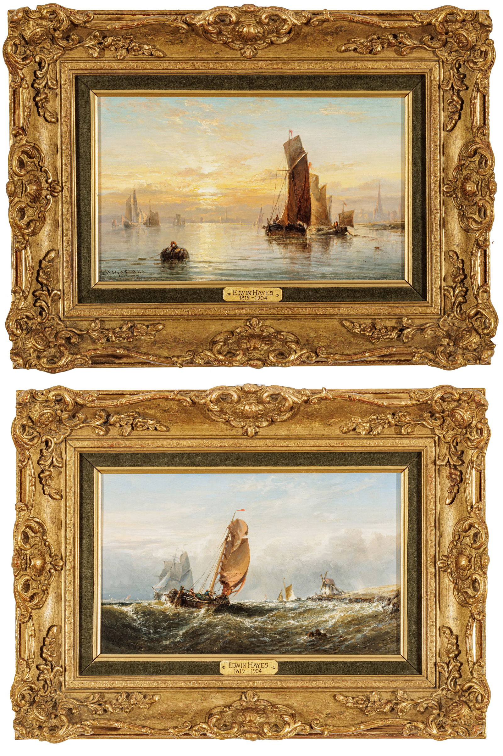 Edwin Hayes (british 1819/20-1904) Oils On Canvas, Ca. 1872, Dutch ...