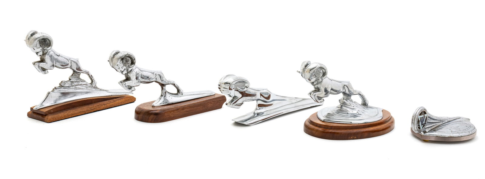 Dodge Automobile Company Rams (4) And Shooting Star (1) Motor Mascots ...