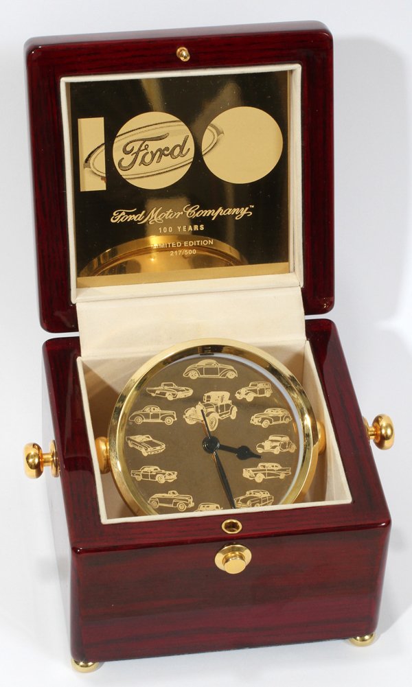 070132: FORD 100TH ANNIVERSARY DESK CLOCK, LIMITED EDIT