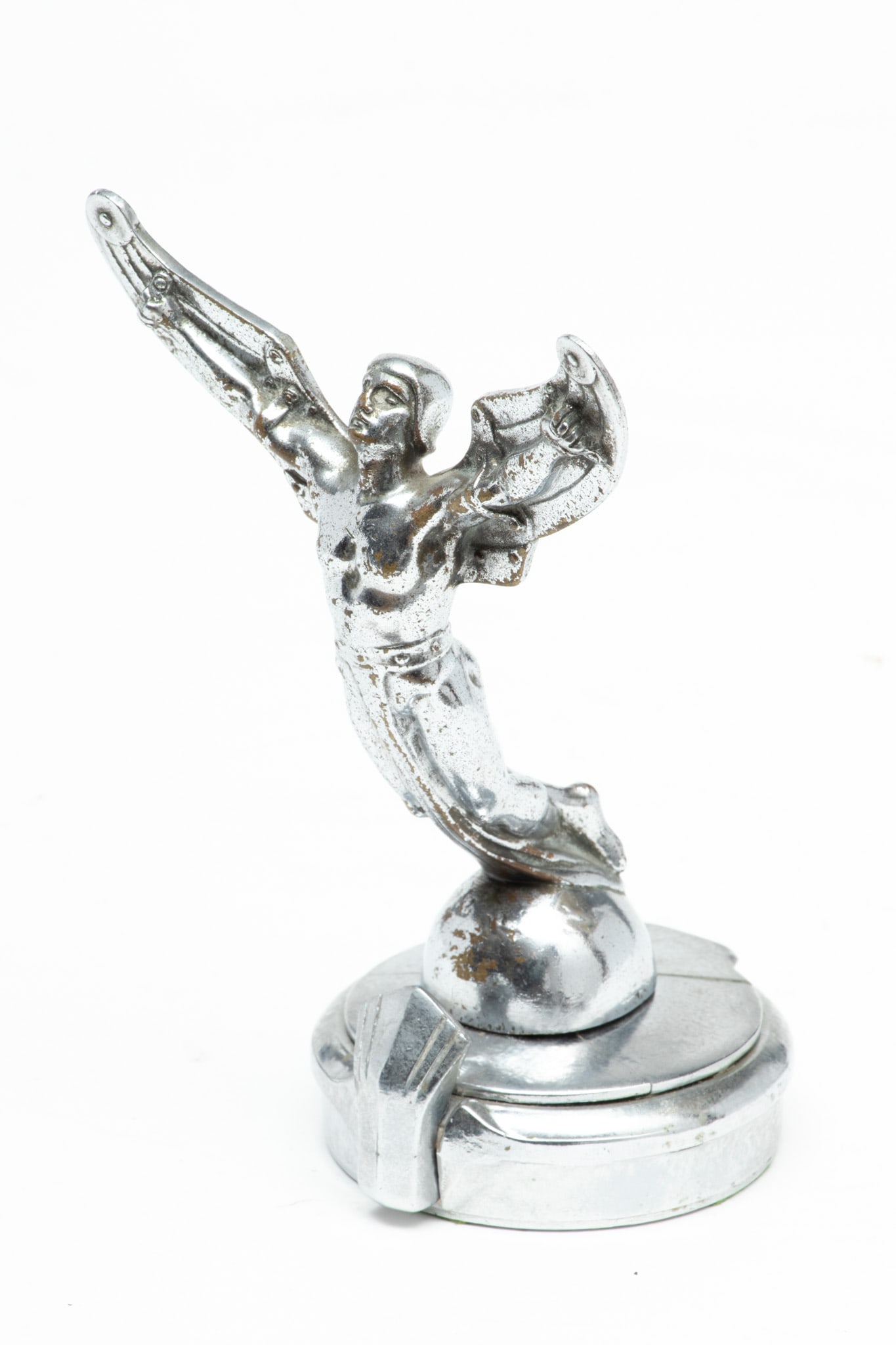 American Winged Icarus Motor Mascot, Ca. 1930s, H 6.75" W 4.75" L 3.5 ...