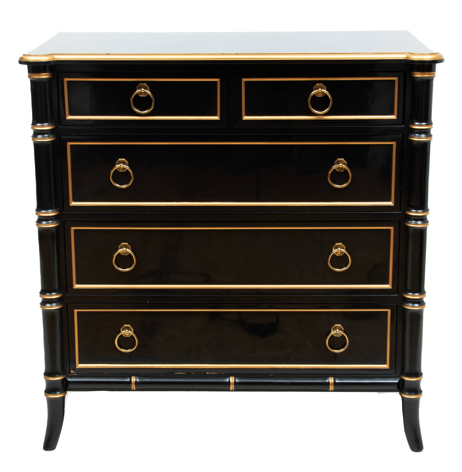 Kindel (american) Regency Style Blacck Lacquered Dresser, 20th C., H 38 ...