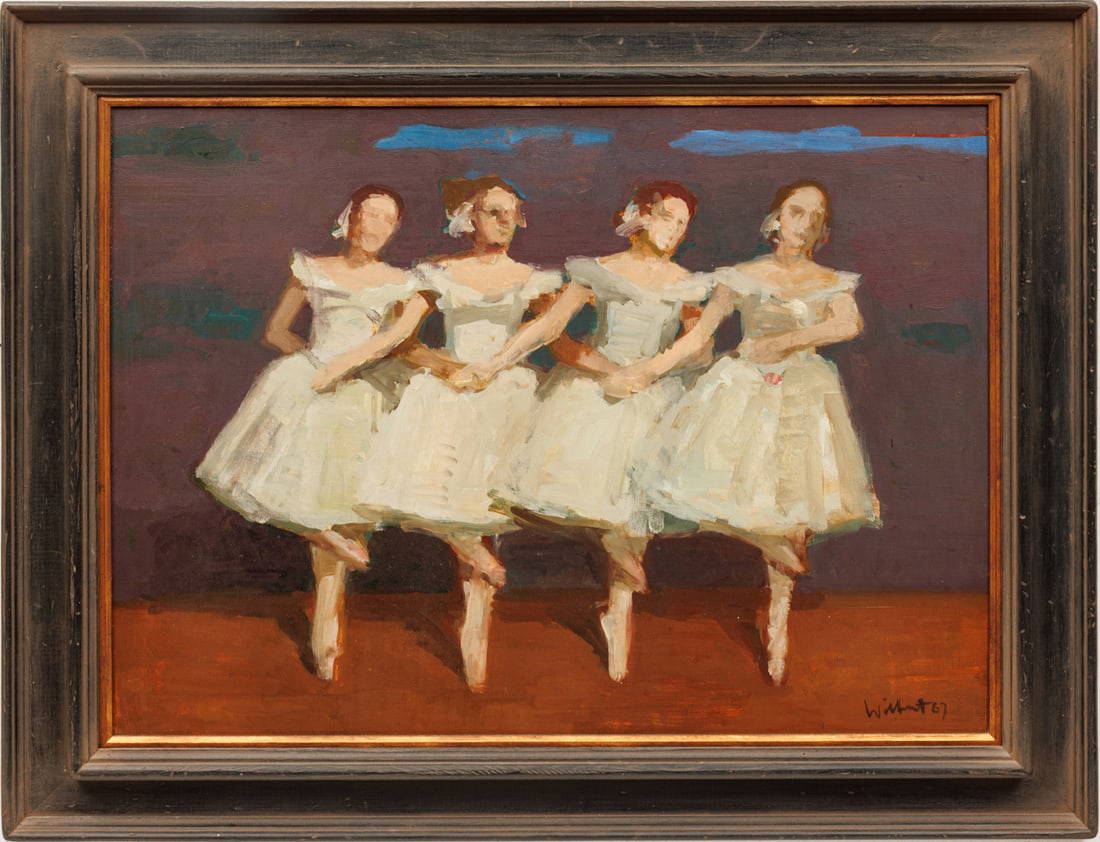 Robert Wilbert (american, B. 1929) Oil On Canvas, "cygnets", H 24" W 32 ...