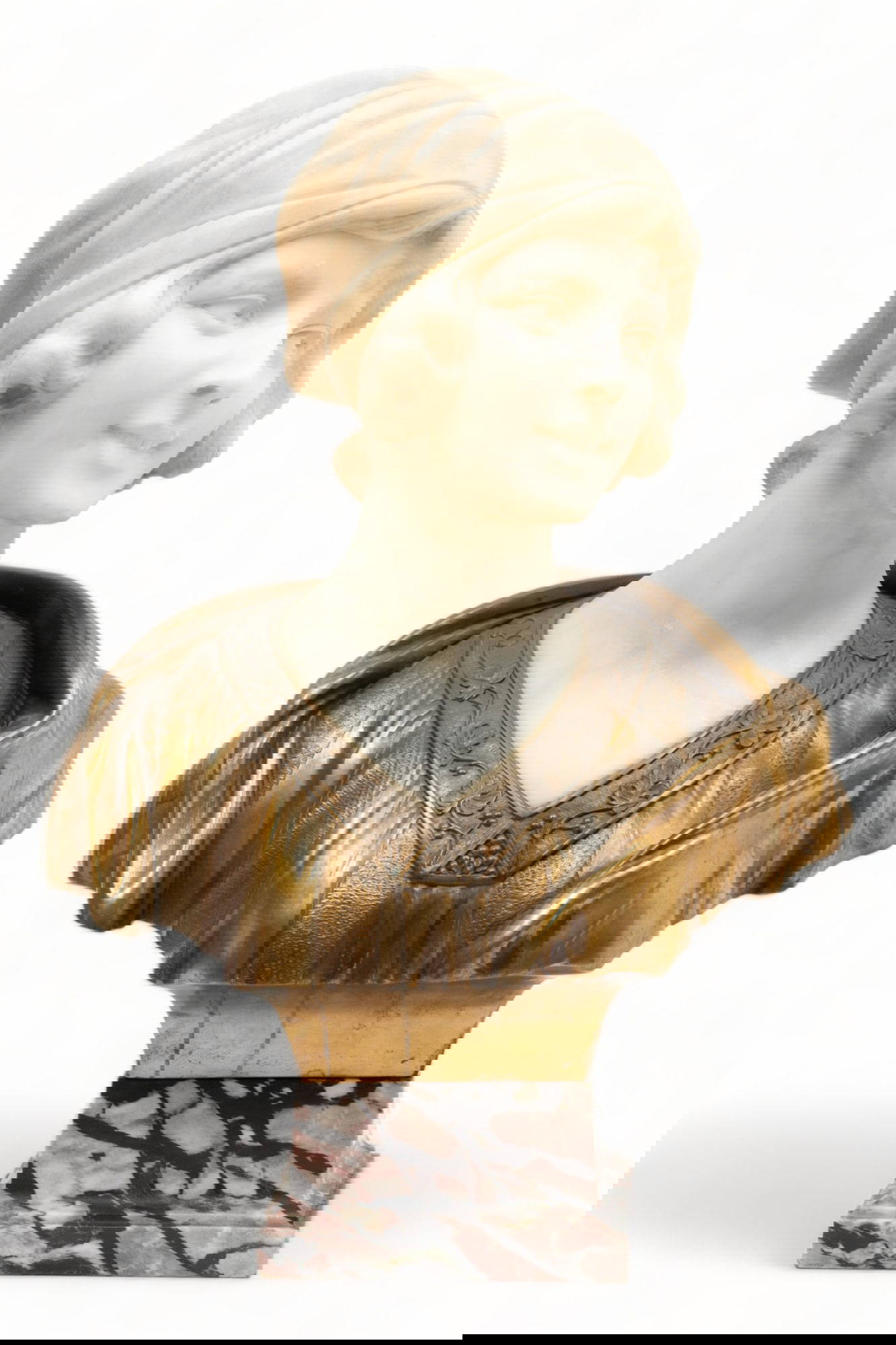 Georges Morin (german, 1874-1950) Bronze And Marble Bust Ca. 1925, "a ...