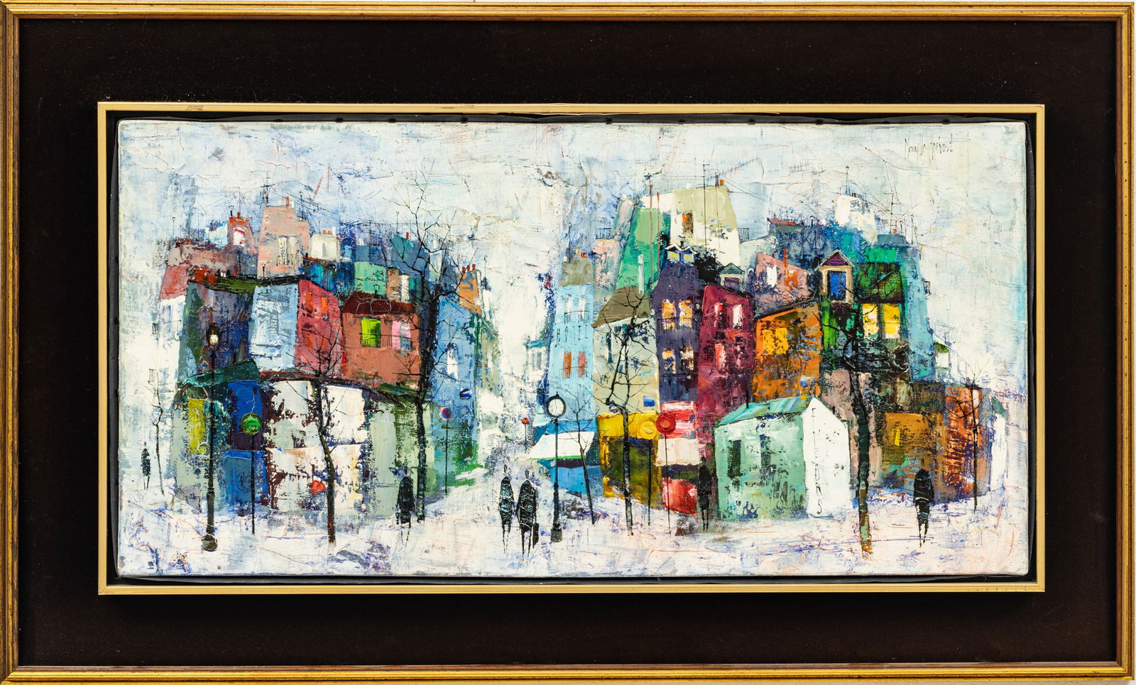 Maurille Prevost, (paris) Oil On Canvas Ca. 1960, Paris Street Scene, H ...