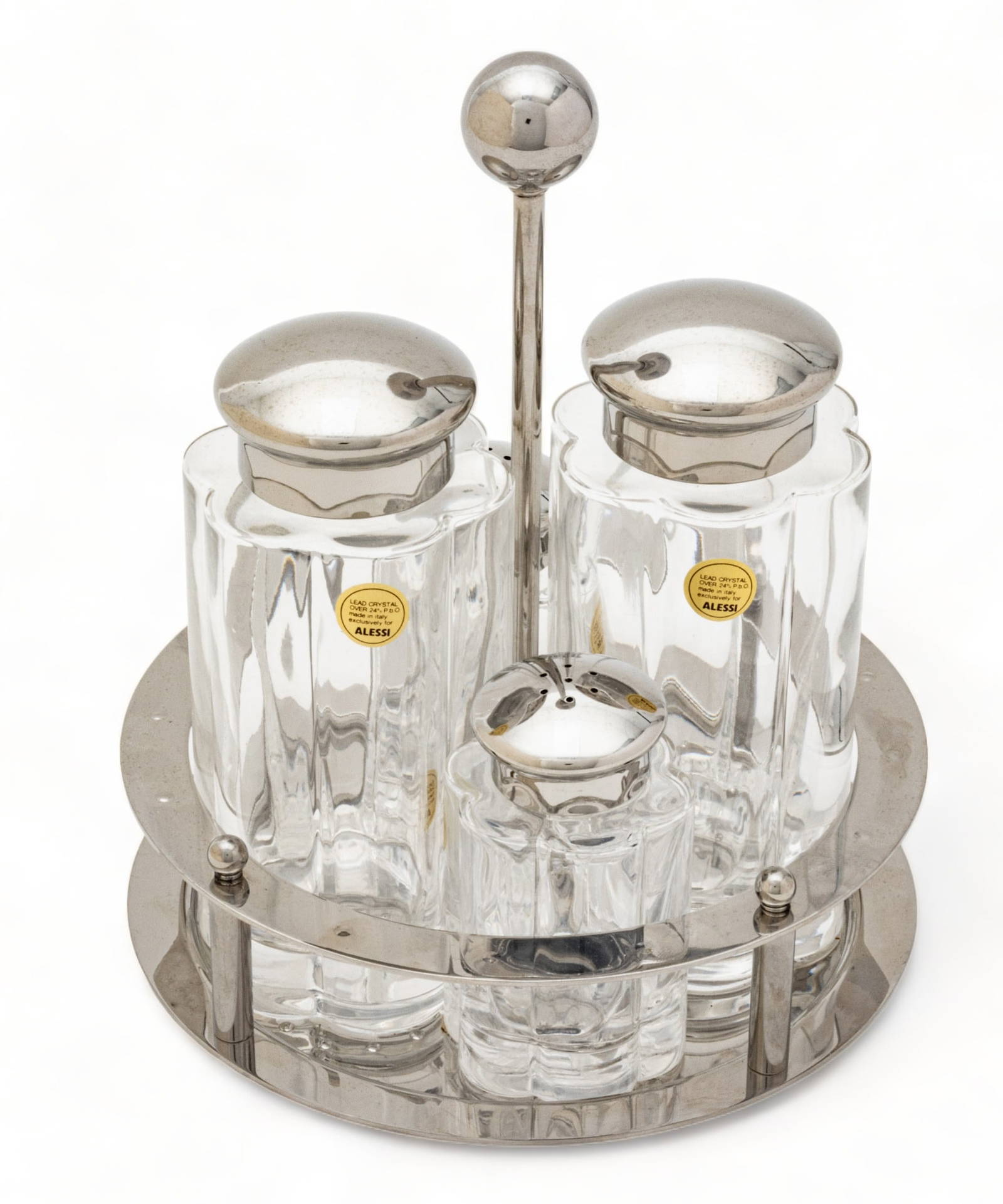 Alessi (italian) Condiment Set, H 8" Dia. 6.5" 5 Pcs Auction