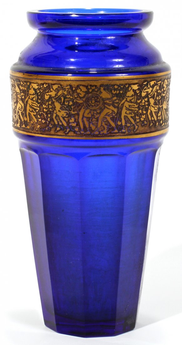 081178: MOSER 'SOVEREIGN' COBALT GLASS VASE,