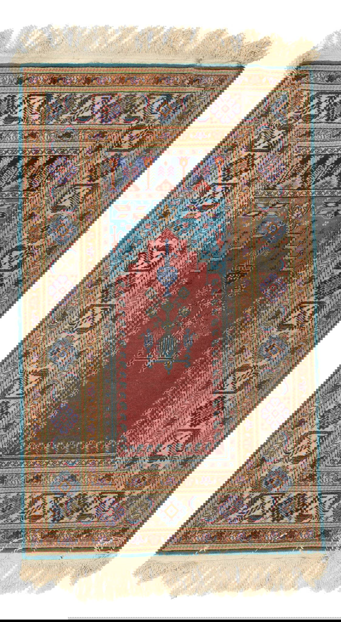 Turkish Handwoven Wool Prayer Rug, Ca. 1920, W 2' 11" L 4' 5" Auction