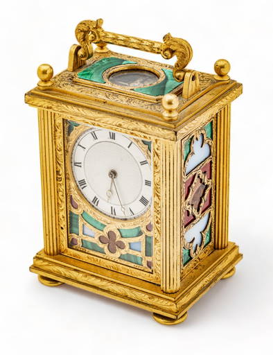 John Barwise (london) Carriage Clock, Malachite, Goldstone, Opal Glass ...