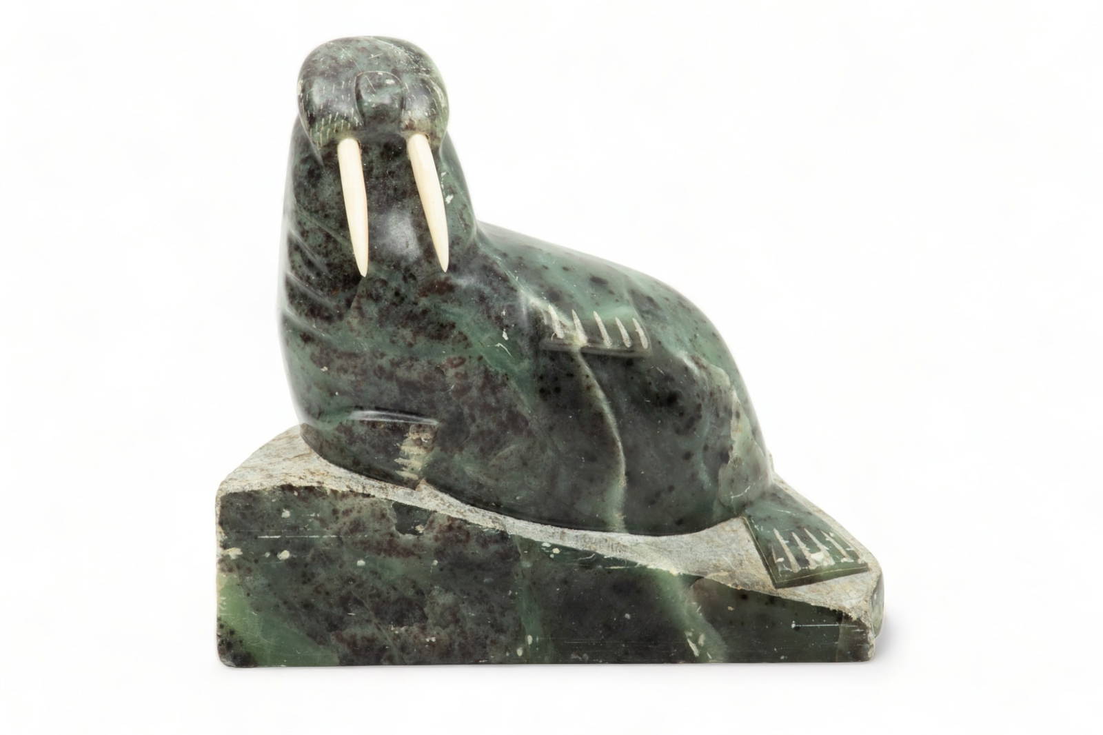 Inuit Carved Stone Sculpture Ca. 20th C., "walrus", H 6.5" L 7" Depth 4 ...